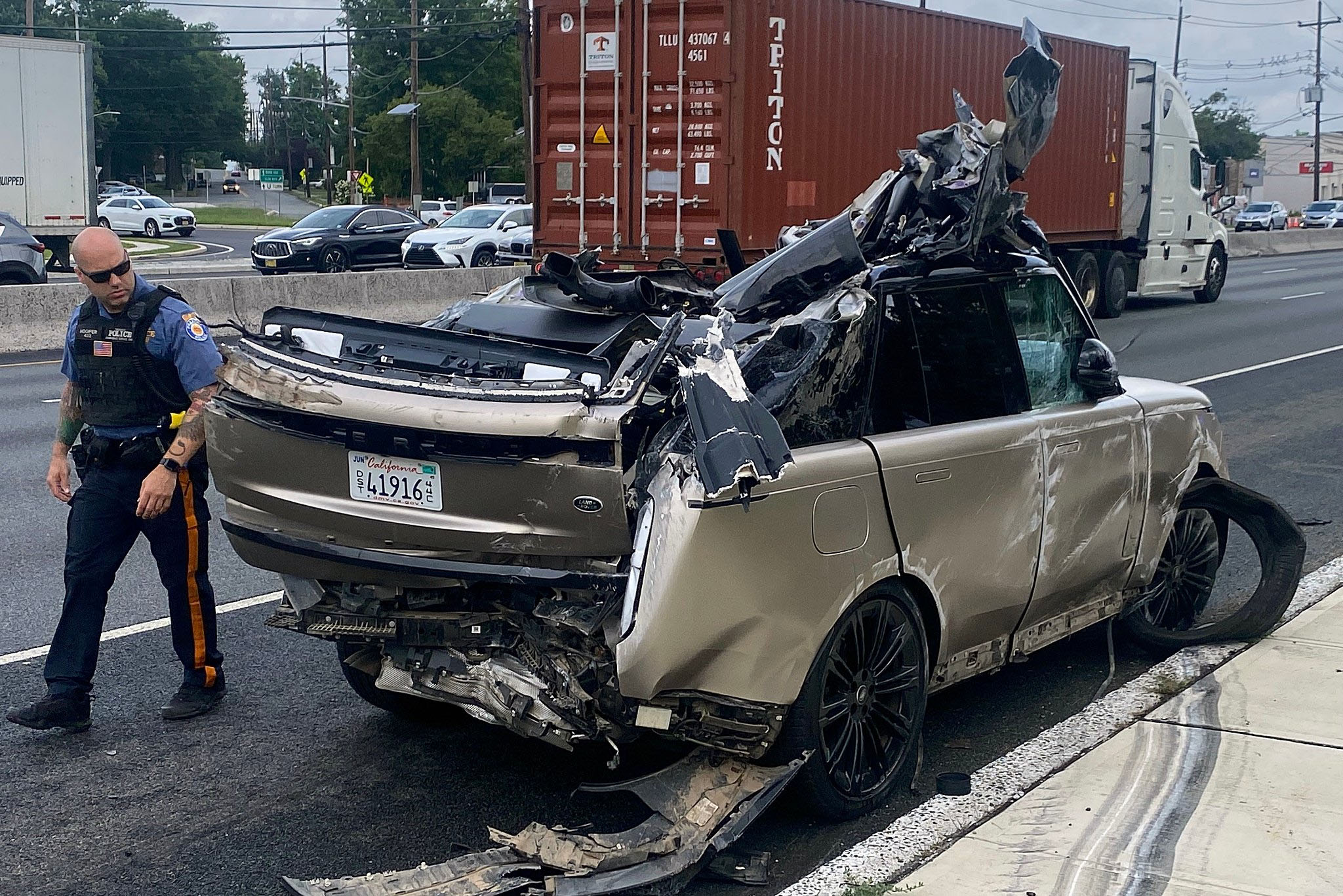 New Range Rover Destroyed After Tumbling Off Car Carrier | The Drive