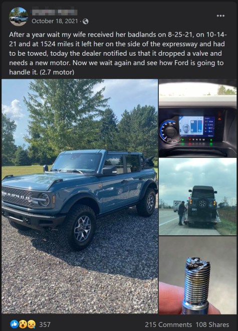 Ford Bronco Owners Reporting Widespread Engine Failures | The Drive