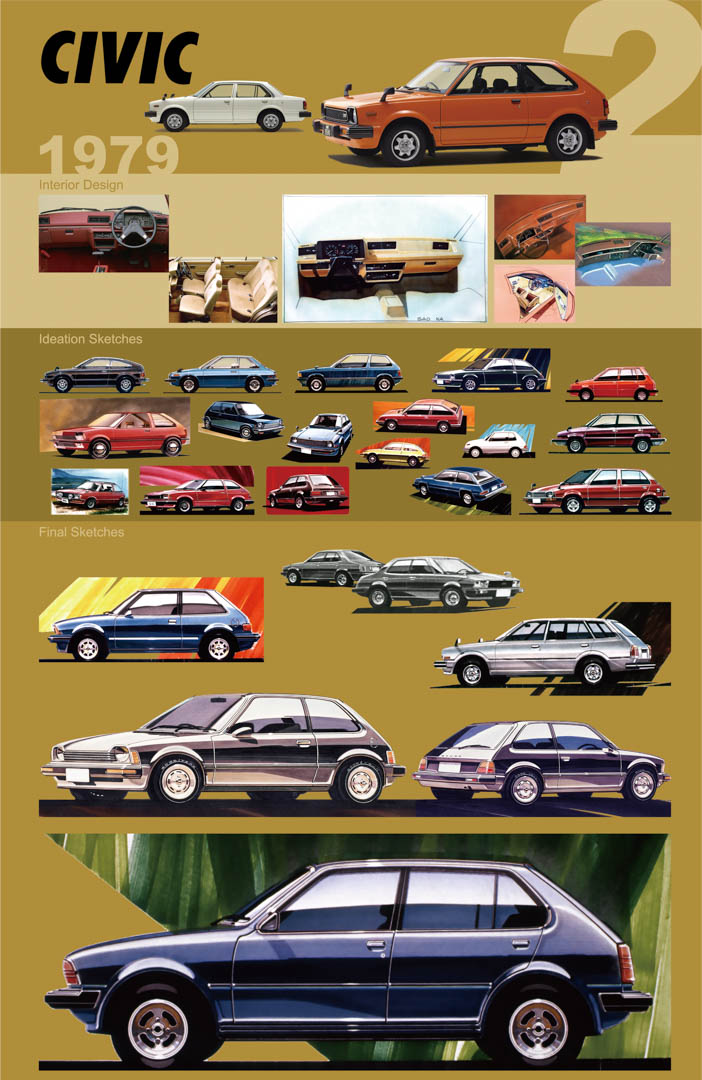 50 Years of Honda Civic Sketches Show How Car Design Has Evolved