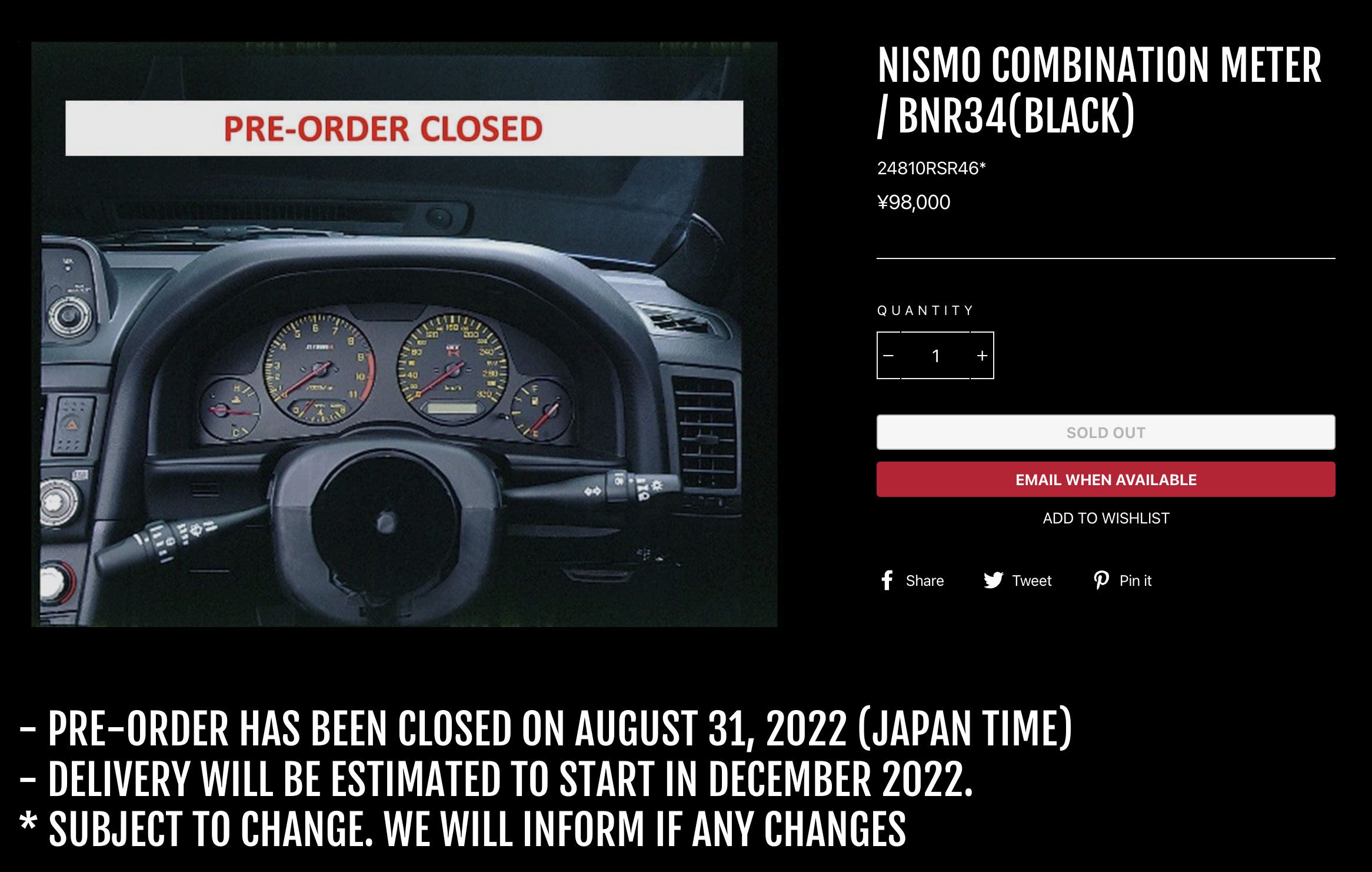 Nissan Restarted Production of Rare R34 Skyline Nismo Gauges and Sold ...
