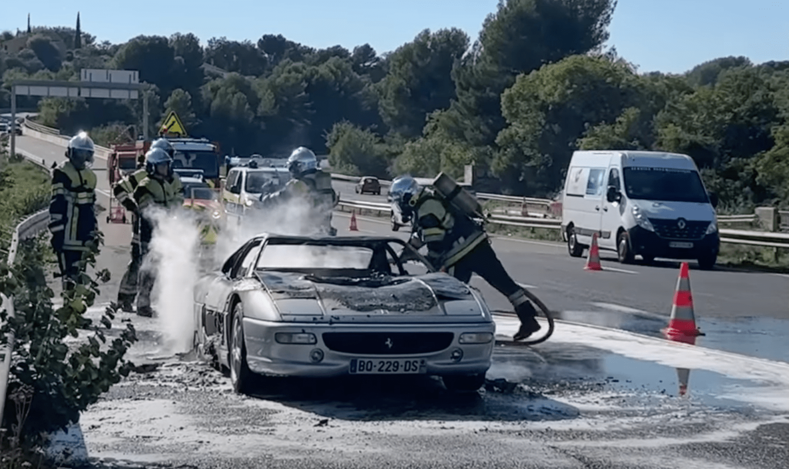 Tourists in Italy Destroy Pair of Ferraris in Shocking Airborne Crash