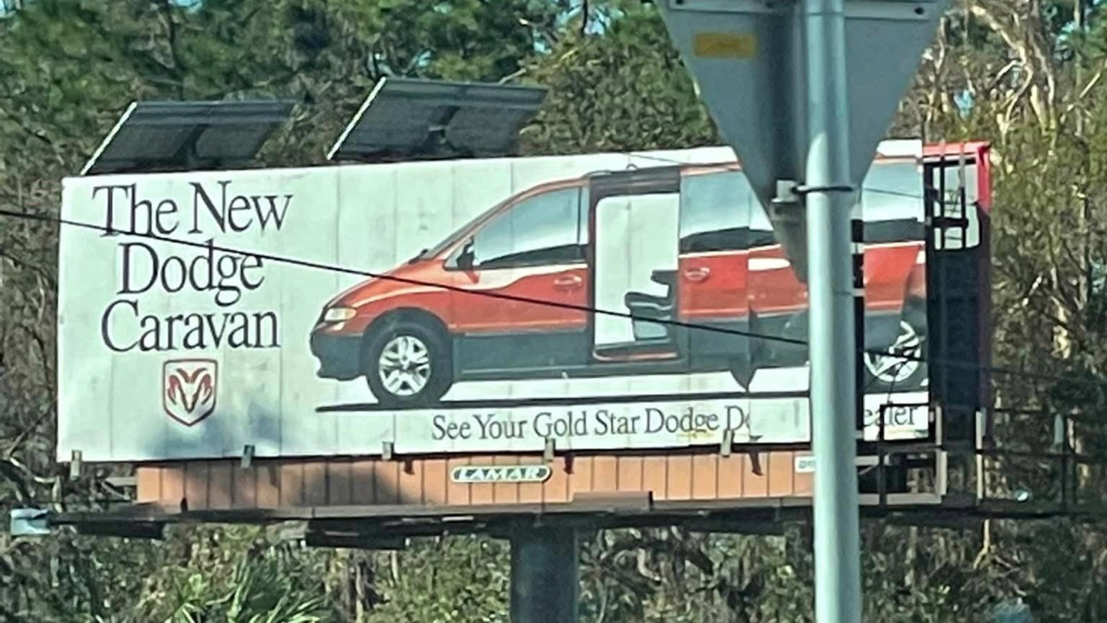 Perfectly Preserved 1996 Dodge Caravan Billboard Revealed by Hurricane ...