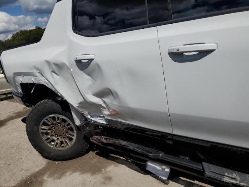 First Wrecked 2022 GMC Hummer EV Pops Up at Salvage Auction