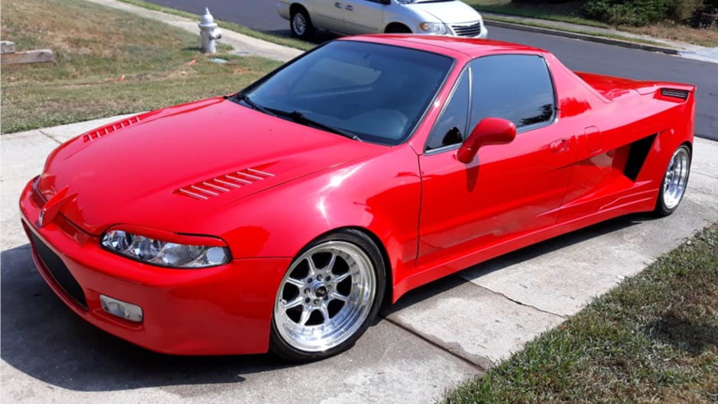 This Stretched Honda Civic del Sol Doesn't Quite Work as a Supercar