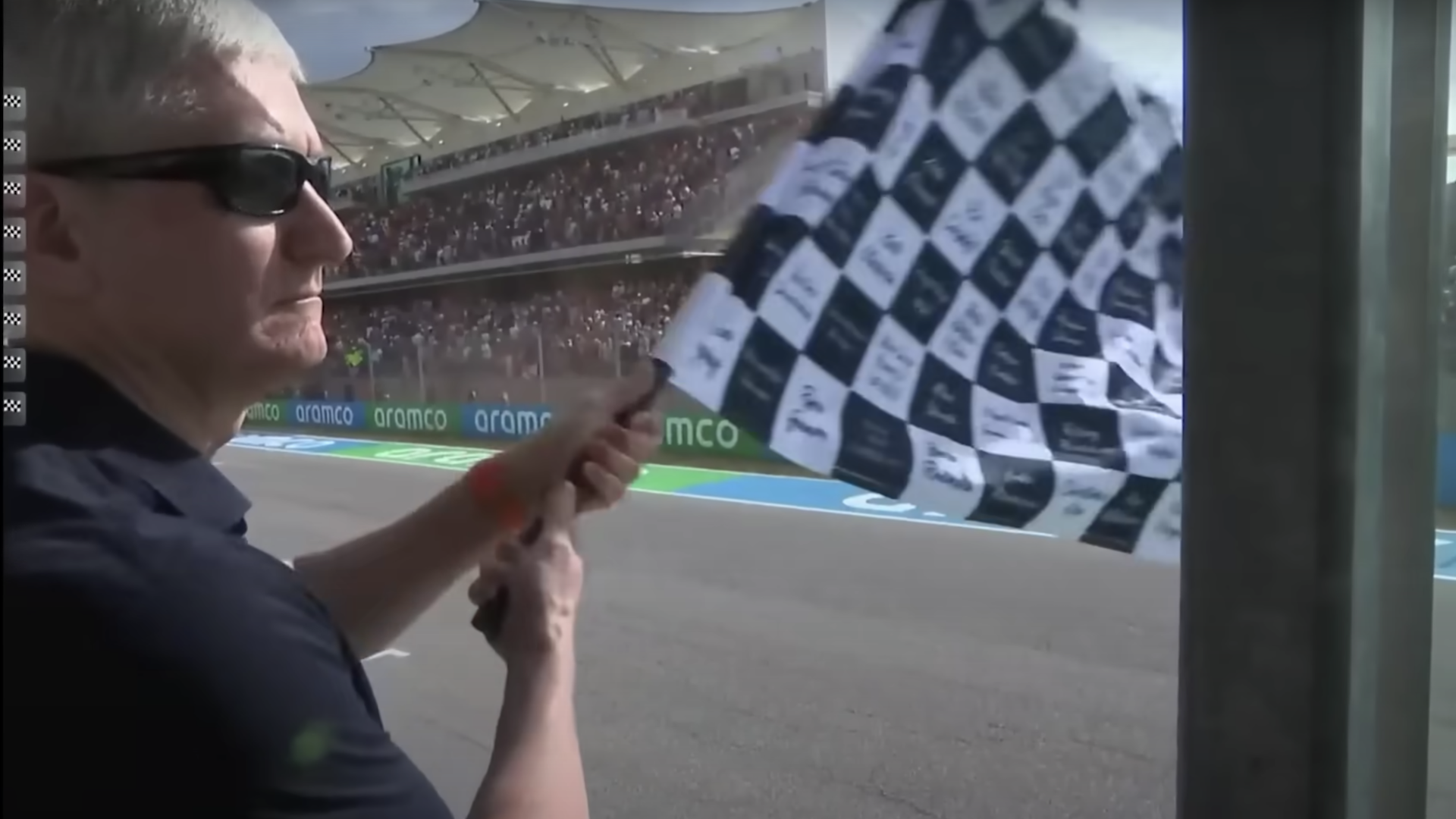 Apple CEO Tim Cook Performs Lamest Flag Wave in the History of F1