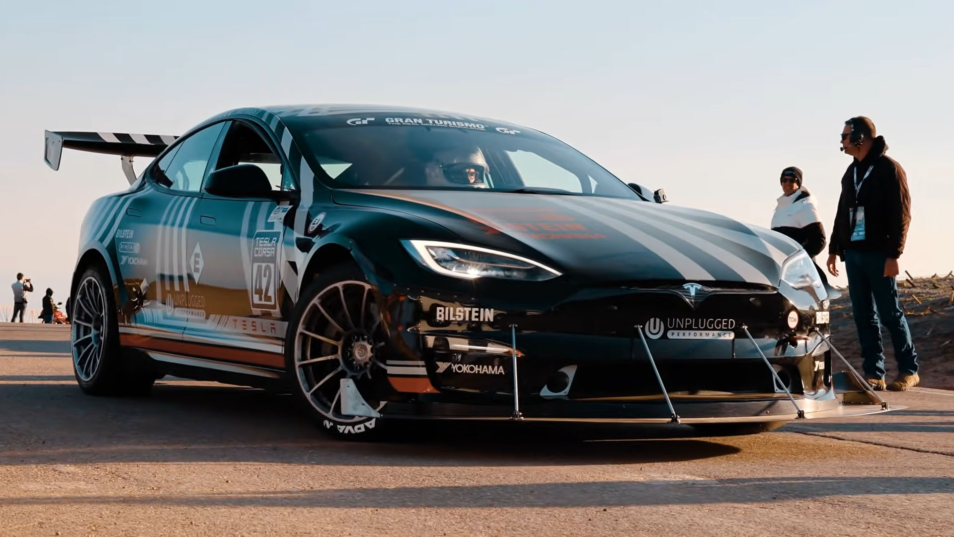 Modified Tesla Model S Plaid Crushes Lap Record at Willow Springs