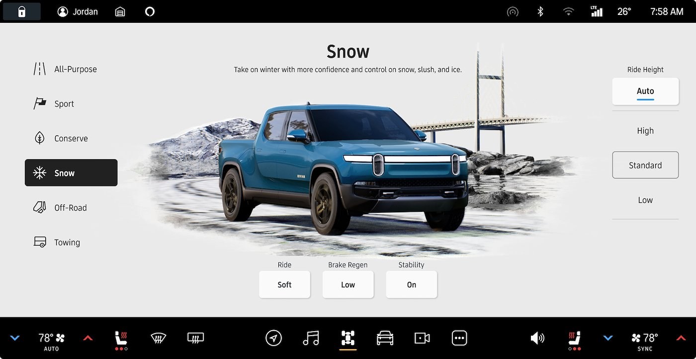 Rivian Adds Snow Mode in New OTA Winter Update