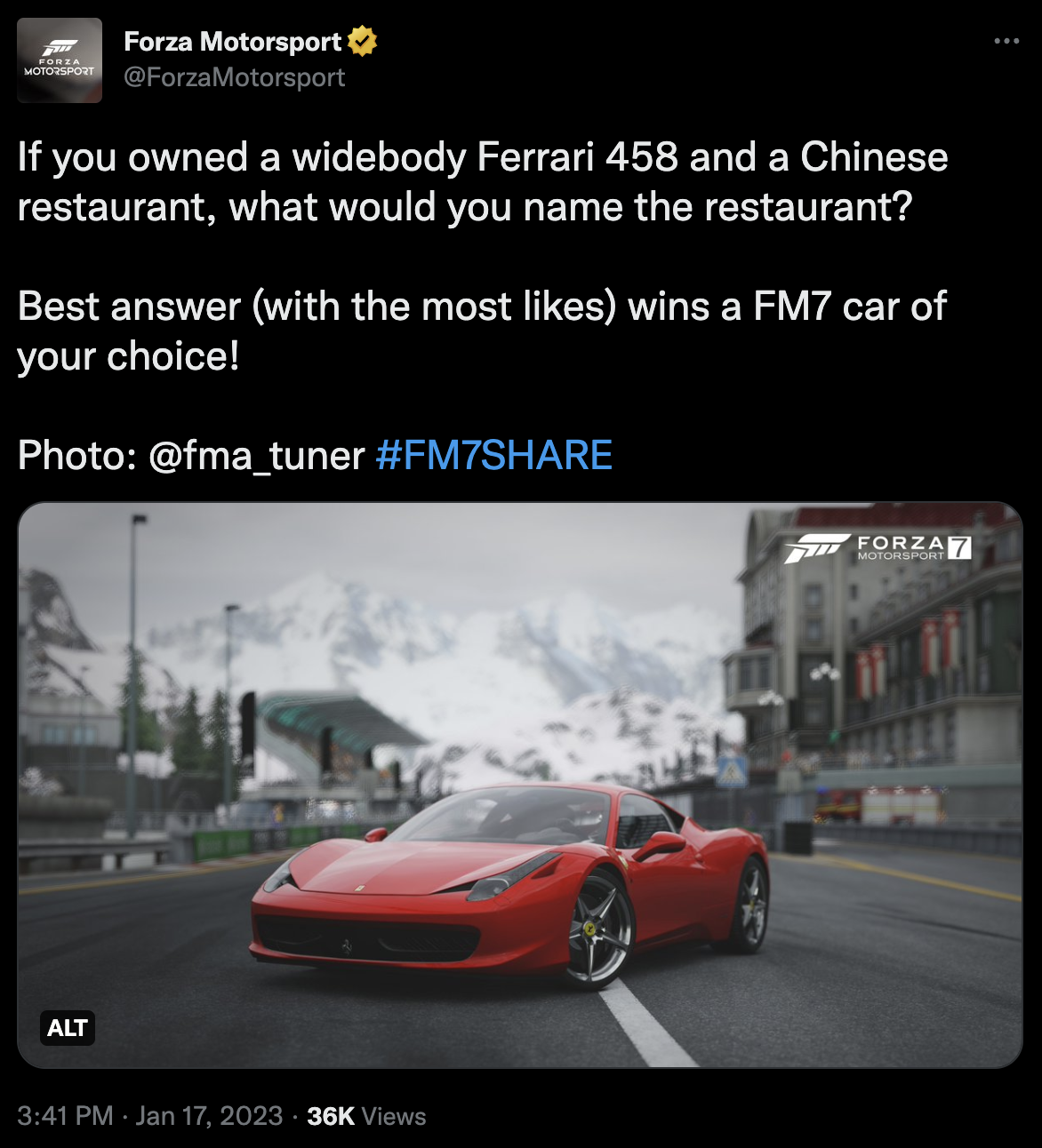 Huh, I Wonder Why Forza Deleted This Obviously Bad Tweet