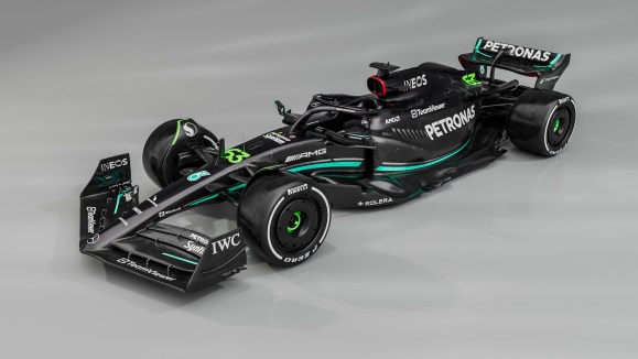 2023 Mercedes-AMG W14 F1 Car Debuts With Sick, Black Raw Carbon Look