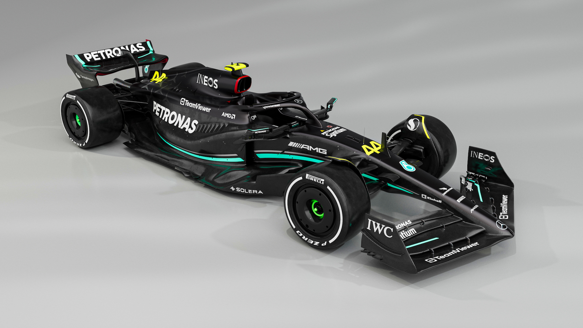 2023 Mercedes-AMG W14 F1 Car Debuts With Sick, Black Raw Carbon Look