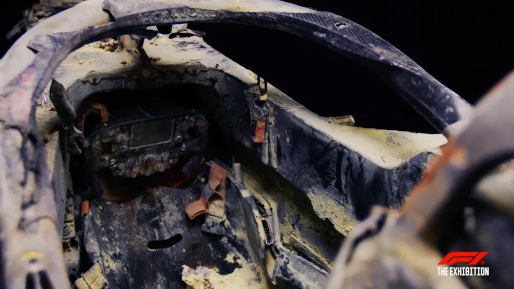 Romain Grosjean’s Torched F1 Car Is Being Put on Display