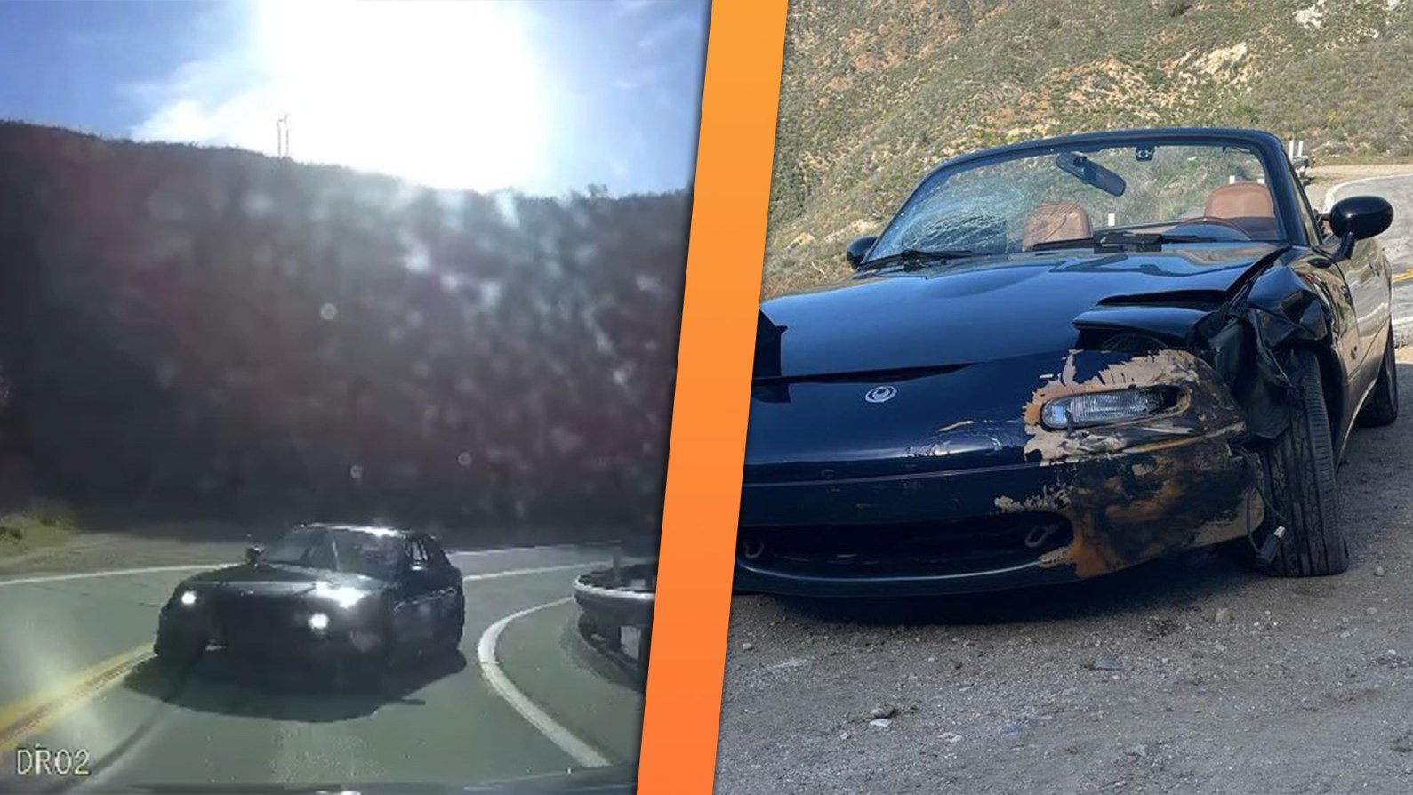 Idiot BMW Driver Smashes Into Mazda Miata After Crossing Double Yellow ...