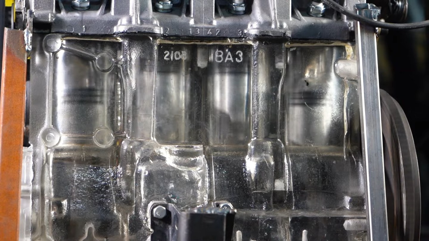 Transparent Engine Block Made of Resin Actually Runs, But Just for a Second