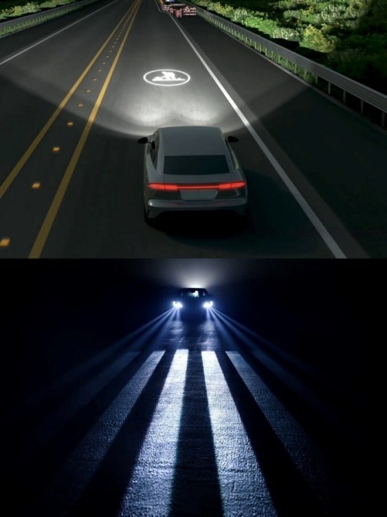 New Headlight Tech Projects Traffic Signs on the Road Ahead Like a HUD