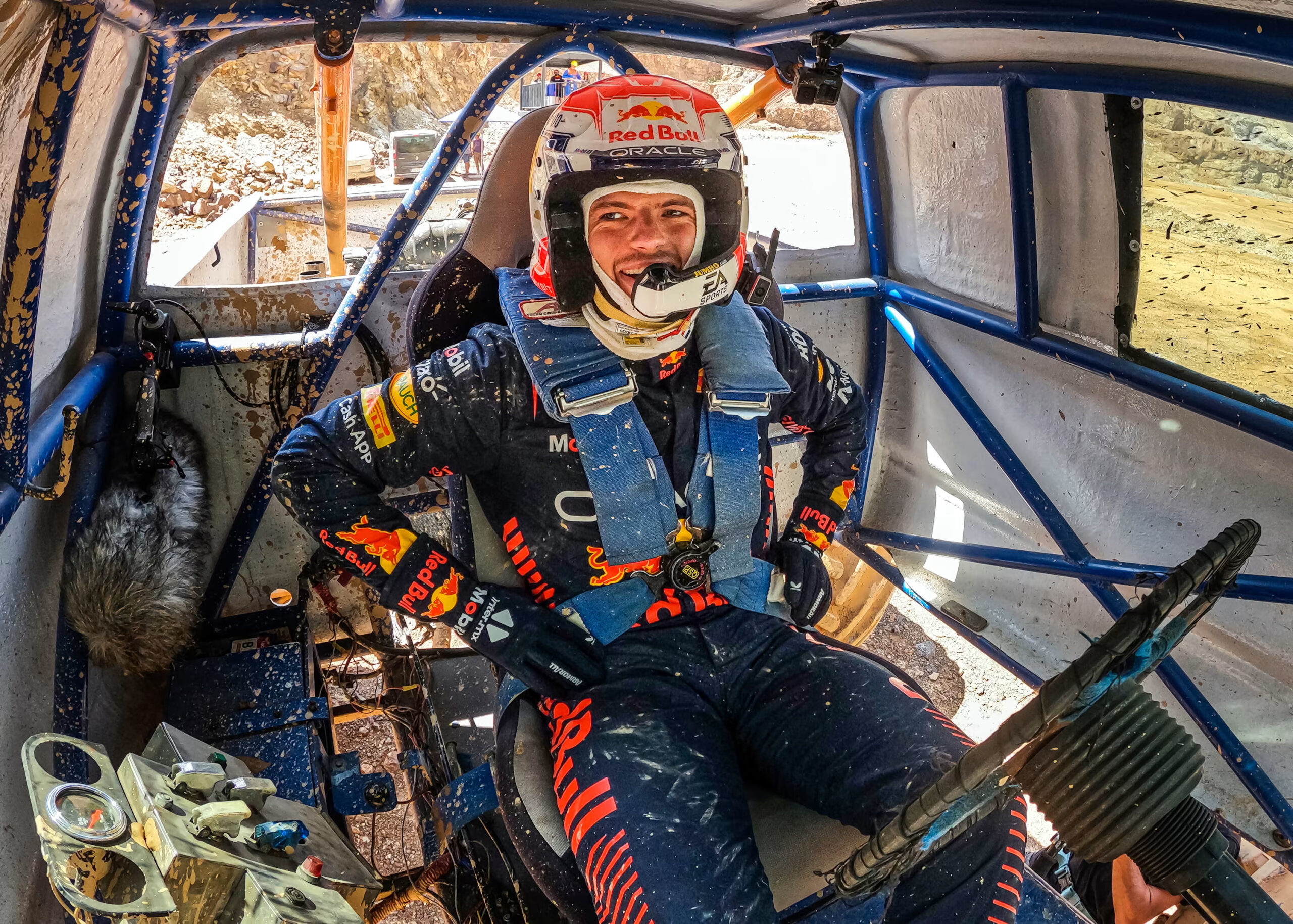 Watch Red Bull’s F1 Drivers Wheel Monster Trucks On Dirt