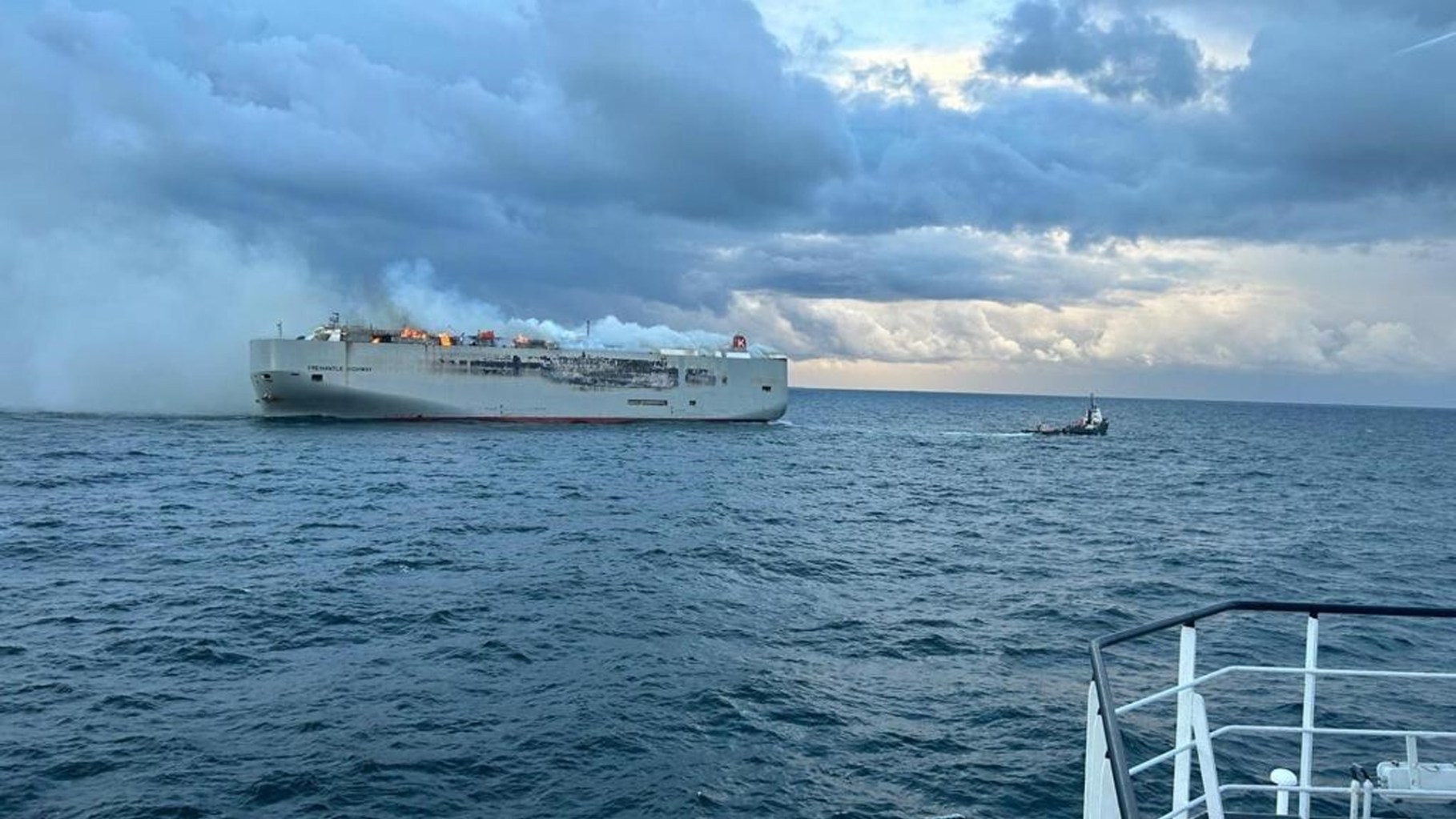 Cargo Ship Carrying 3,000 Cars Is Ablaze in North Sea, EV Suspected as ...