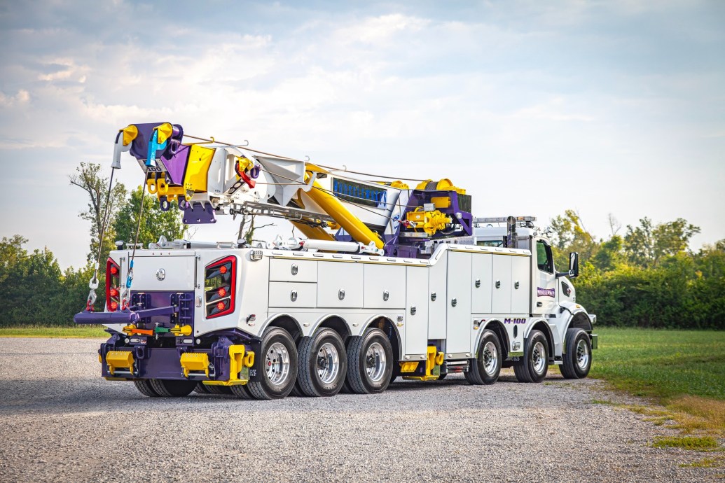Monstrous Tri-Steer Peterbilt Truck Is a 100-Ton Wrecker for Those Big Jobs
