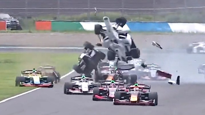 Driver Credits Halo for Surviving Scary Airborne Super Formula Crash