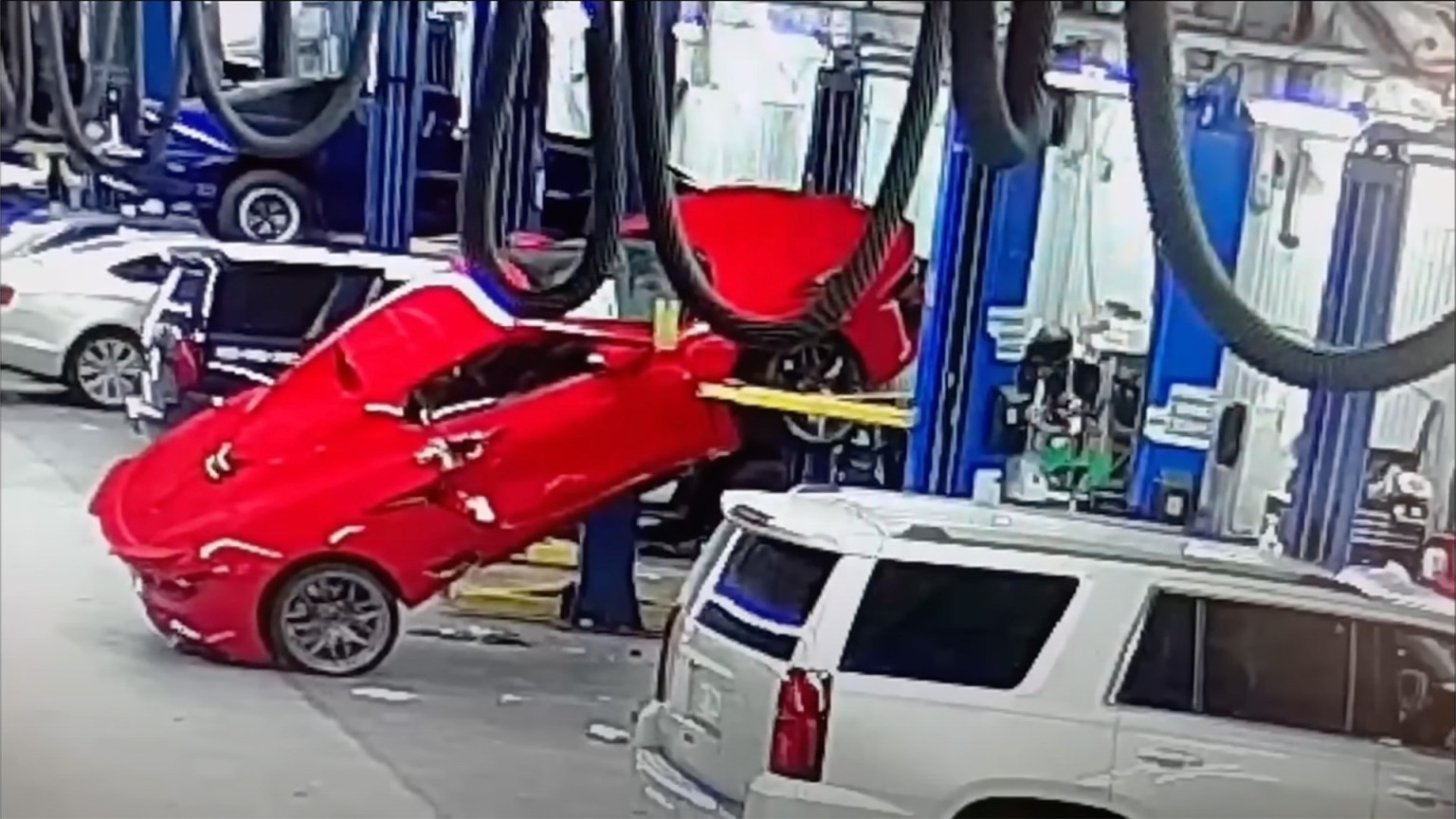 Oops: Brand New Chevy Corvette Z06 Falls Off Lift at Dealership