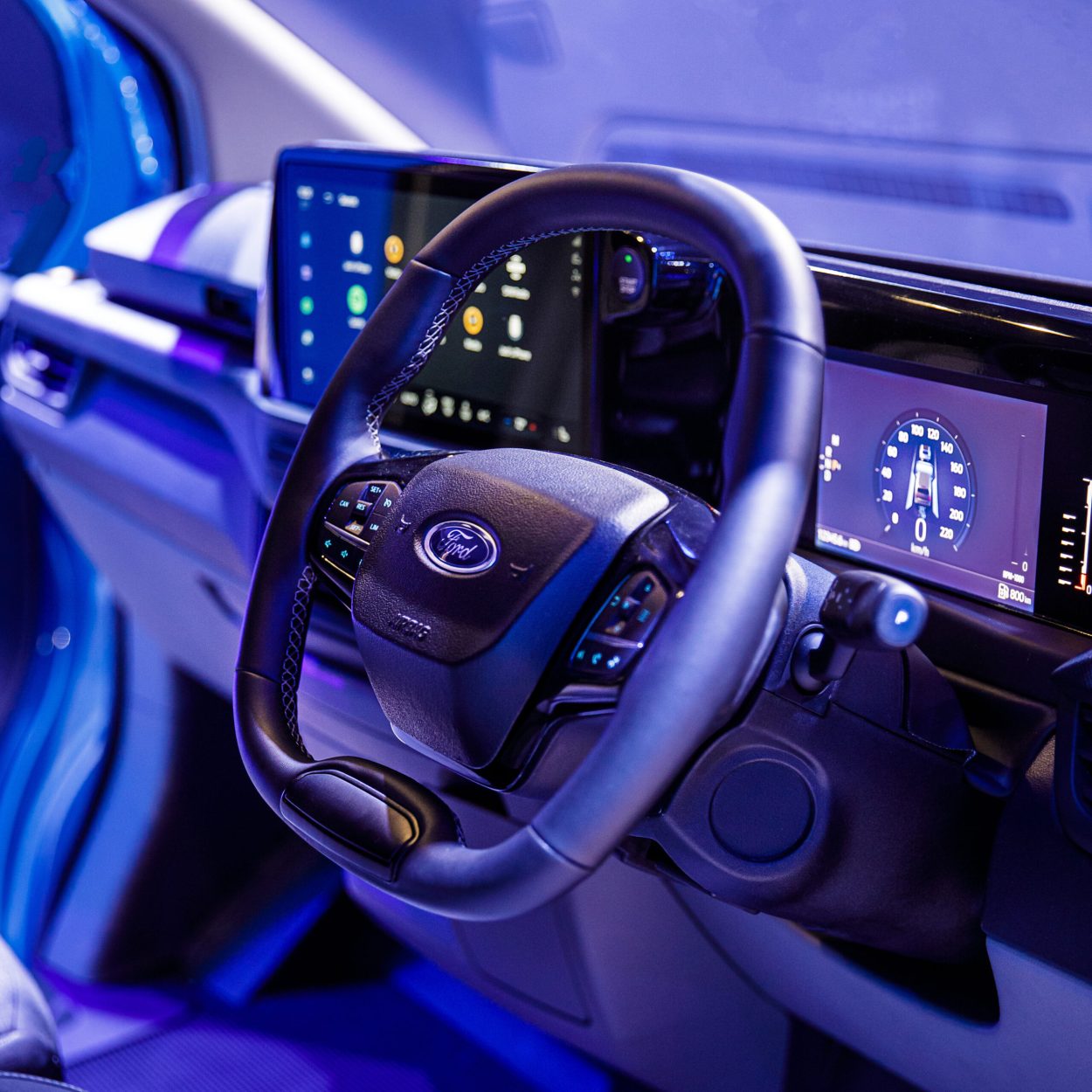 2024 Ford Transit's Trick Steering Wheel Can Fold Up Into a Desk