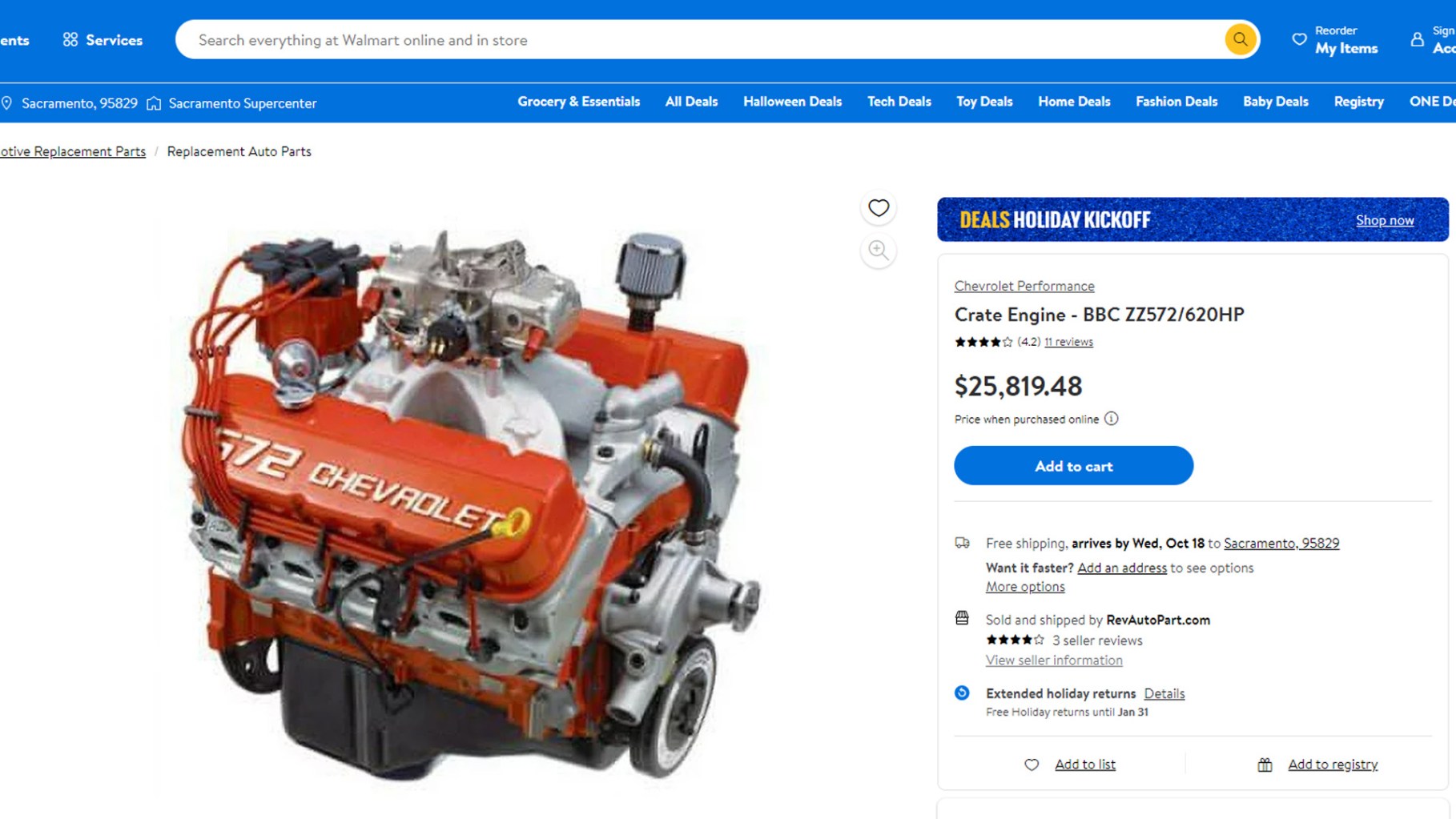 You Can Buy a Chevy Big-Block V8 Crate Engine From Walmart—With Free ...