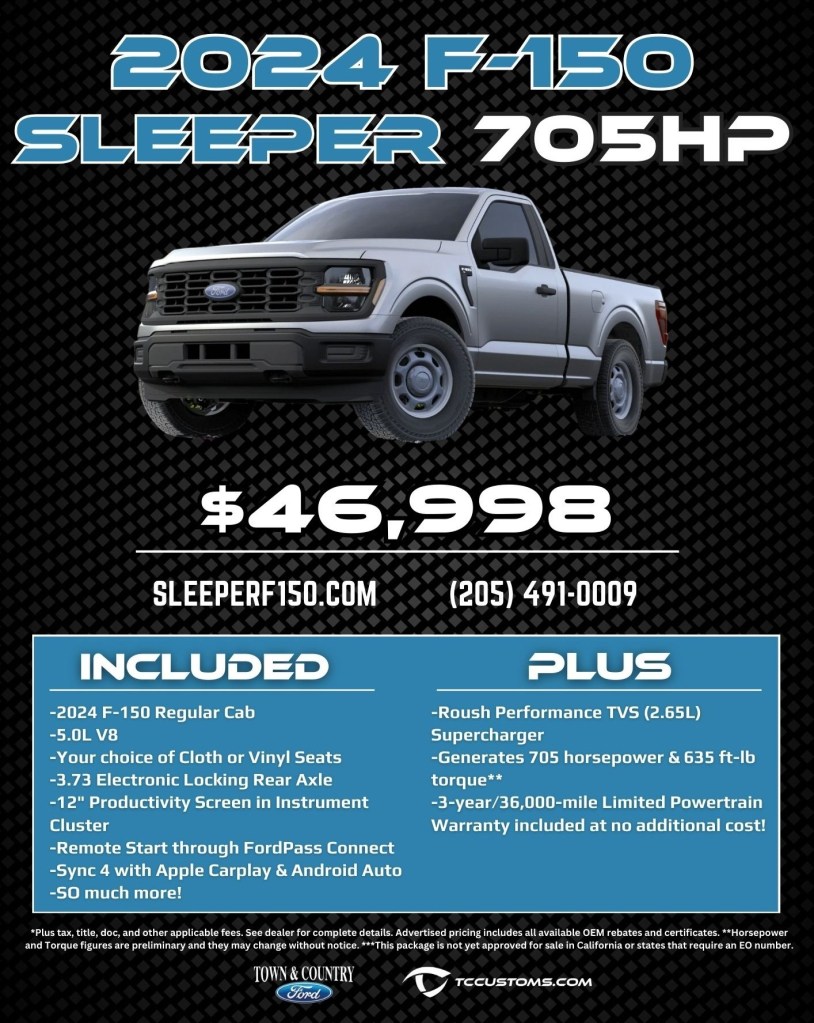 Alabama Dealer Selling 705-HP Ford F-150 Sleeper Trucks for Around $45,000