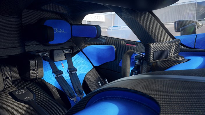 The Bugatti Bolide's Interior Is a Track Day Paradise Draped in Blue