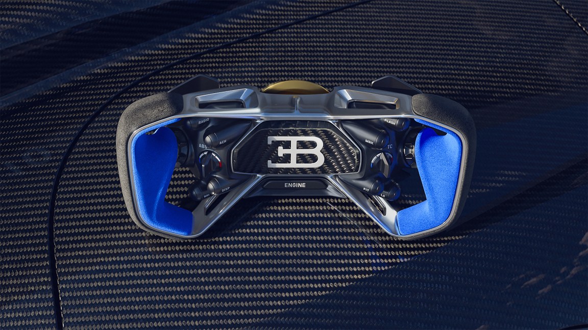The Bugatti Bolide's Interior Is a Track Day Paradise Draped in Blue