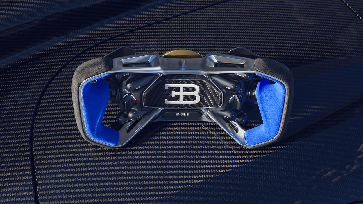 The Bugatti Bolide's Interior Is a Track Day Paradise Draped in Blue