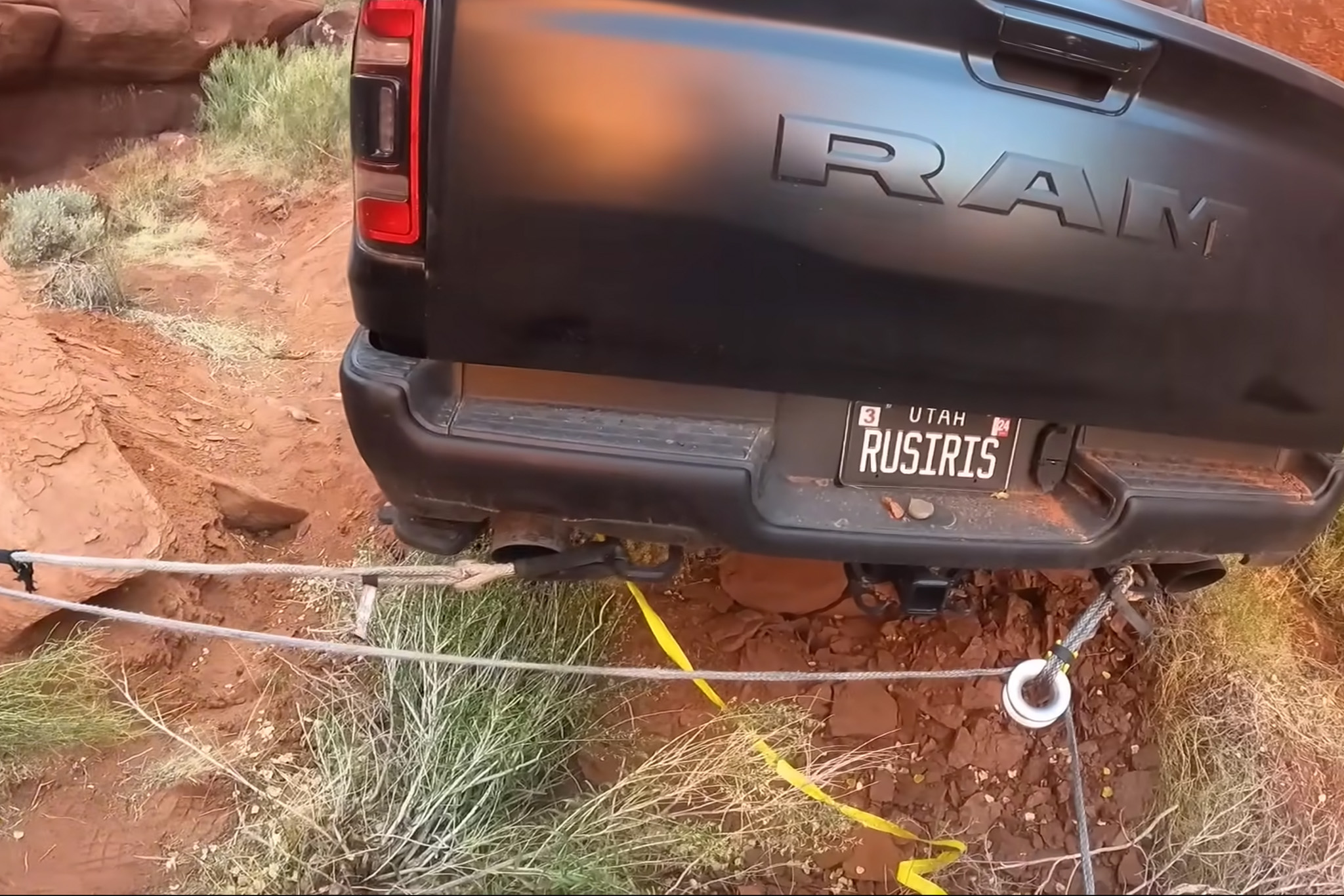 Recovering Destroyed Ram TRX That Fell Off Moab Cliff Took Creativity