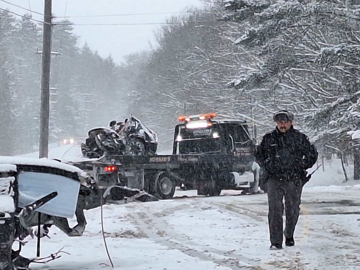 Subaru WRX Driver Hits Plow, Rips Car in Half After Bonehead Pass