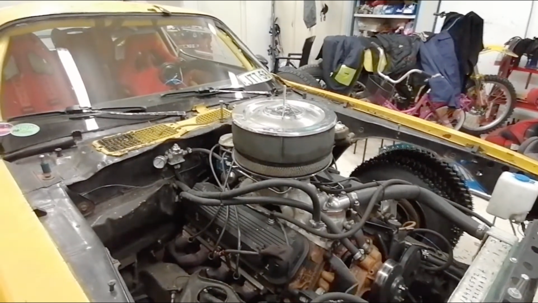 Big-Block Chevrolet Camaro Ice Racer Runs Double Dually Studded Tires