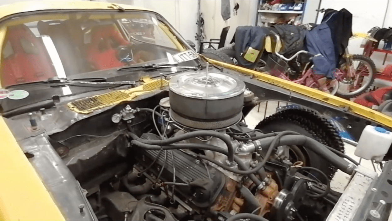 Big-Block Chevrolet Camaro Ice Racer Runs Double Dually Studded Tires
