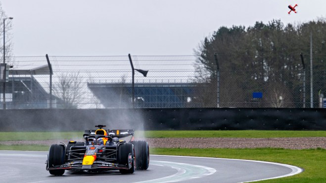 Watch the World's Fastest Camera Drone Chase an F1 Car at 200 MPH