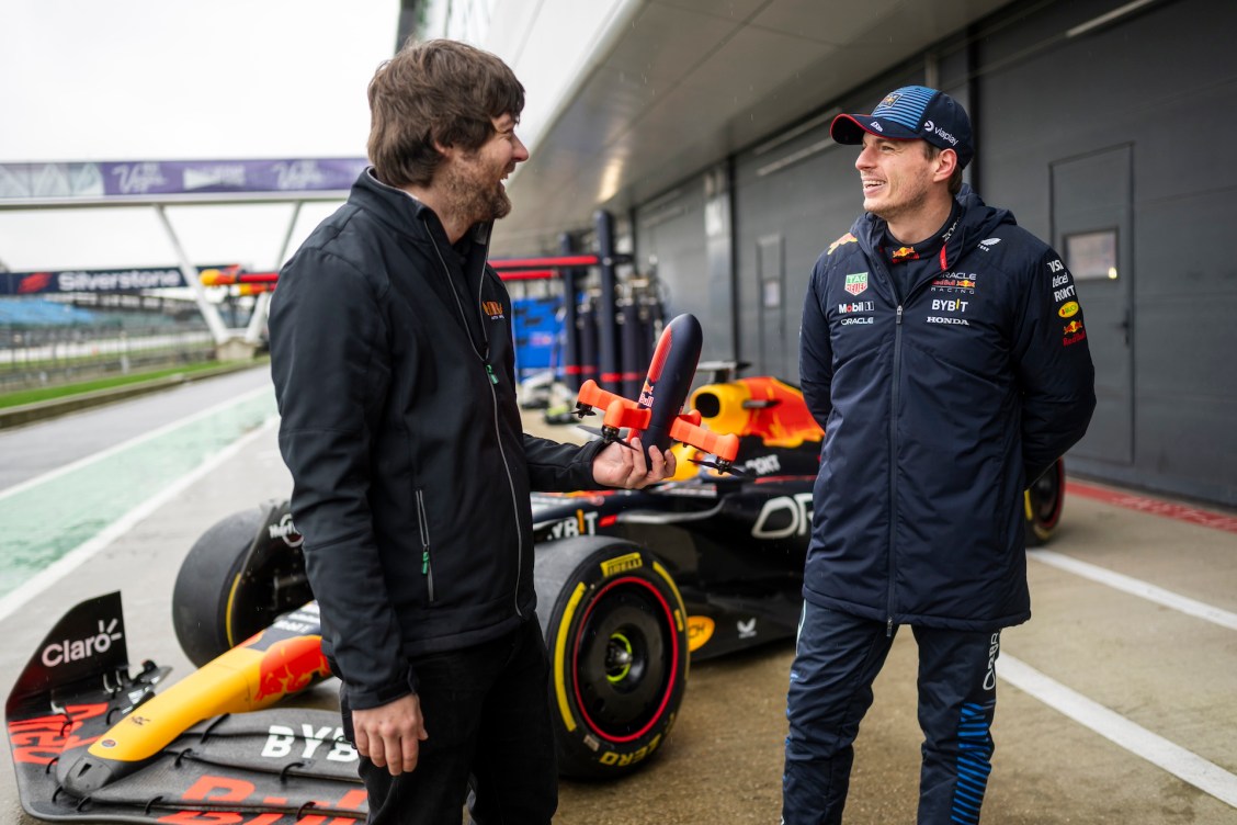 Watch the World's Fastest Camera Drone Chase an F1 Car at 200 MPH