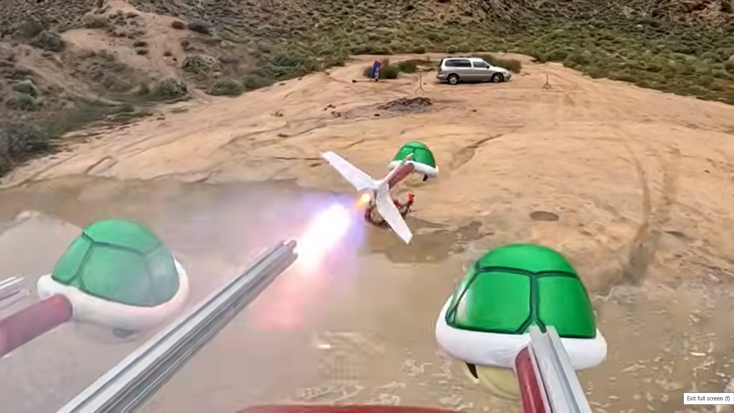 This Dude Is Firing Real-Life Mario Kart Shells From His Little Suzuki