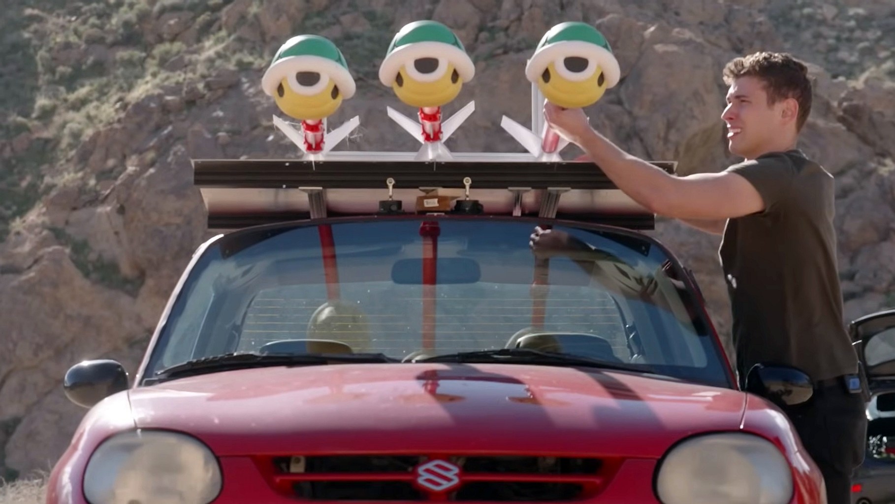 This Dude Is Firing Real-Life Mario Kart Shells From His Little Suzuki