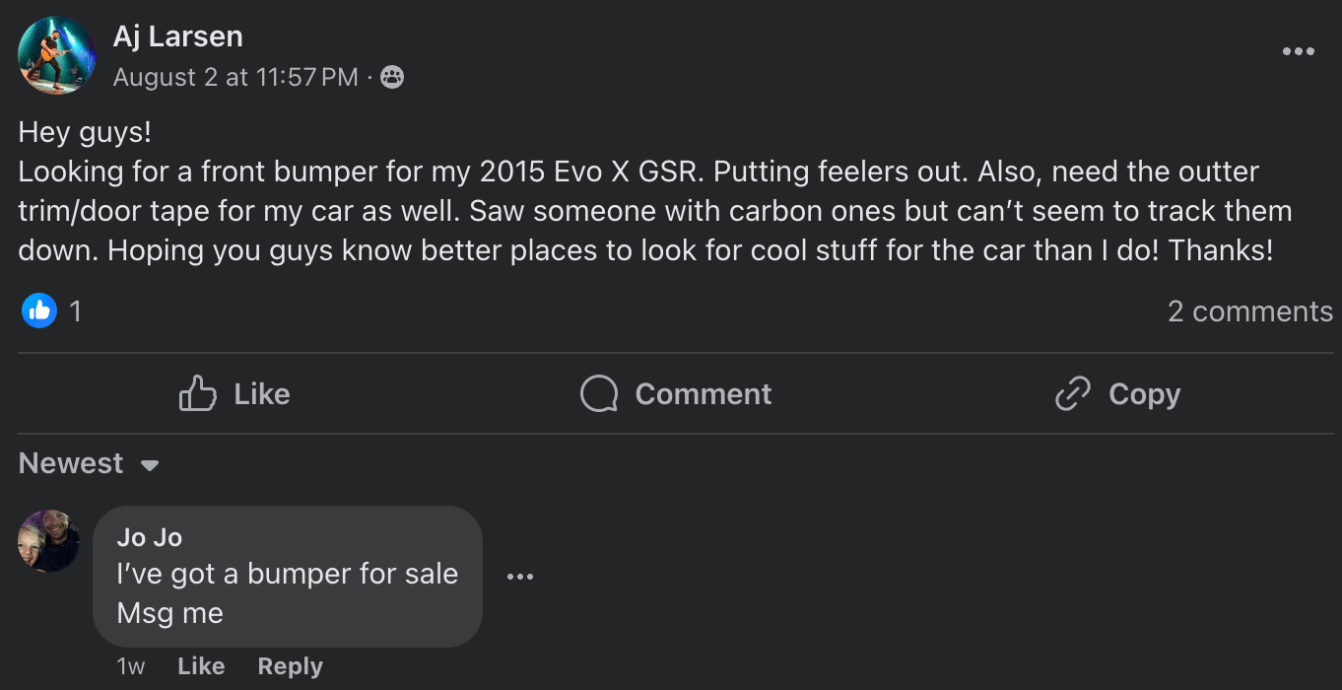 Facebook Is Overrun With Car Part Scams. Here's How to Spot Them