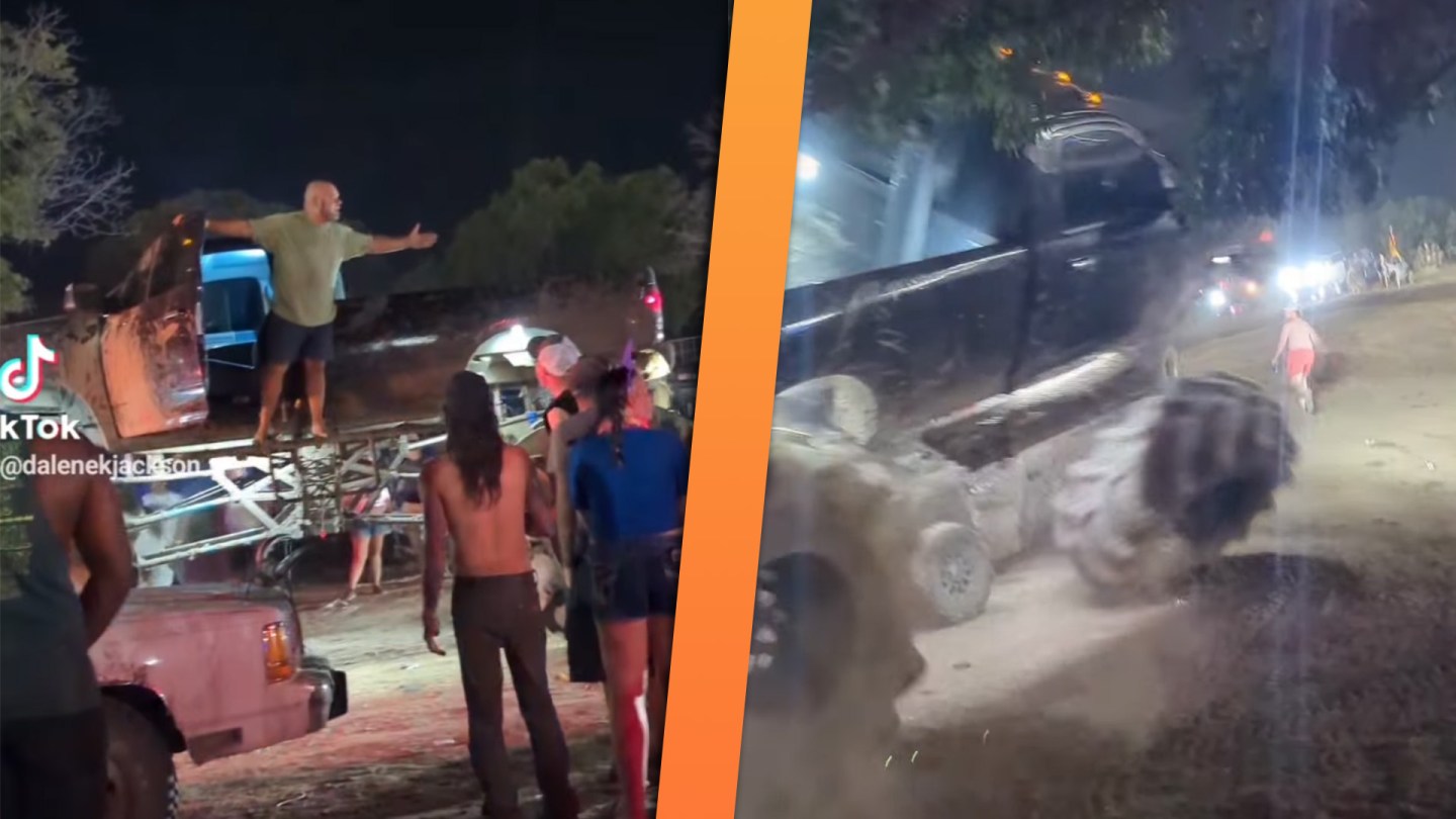 Reckless Man Drives Lifted Ram Into Crowd and Over Jeep at Texas Truck Meet