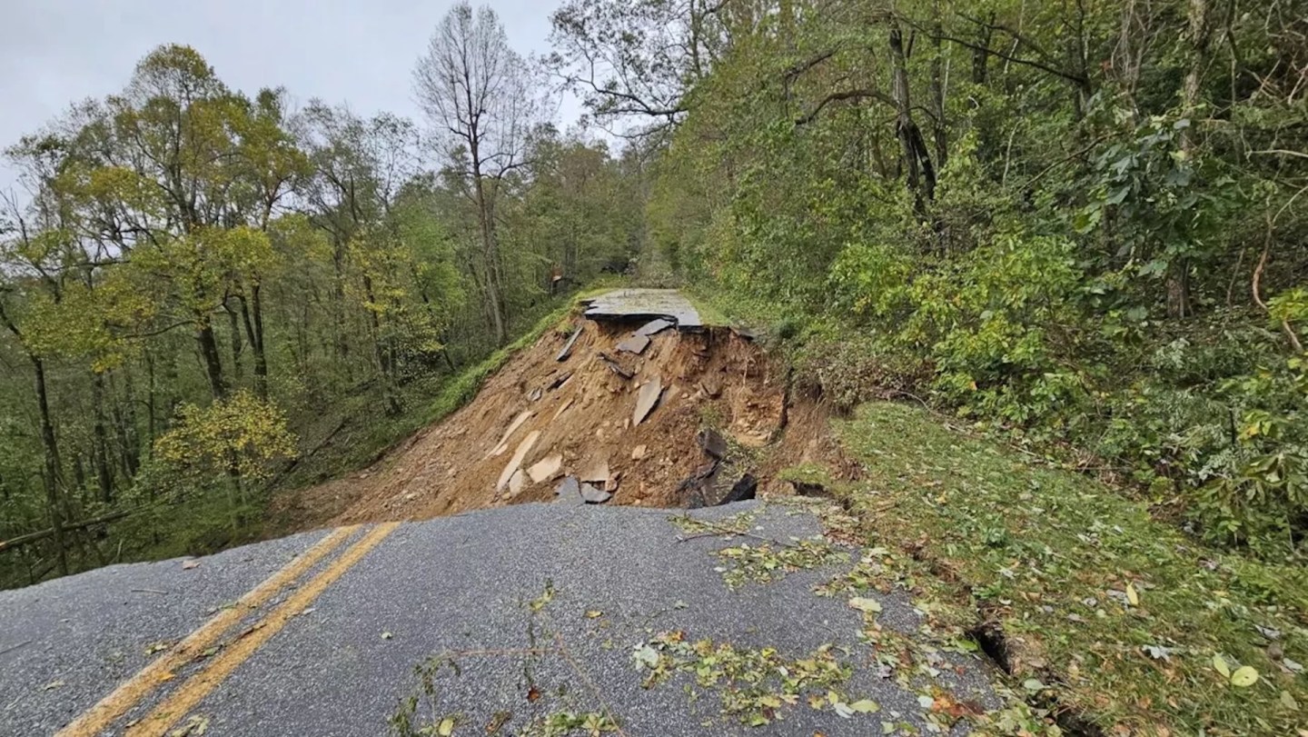Blue Ridge Parkway Closed Indefinitely By 'Catastrophic' Storm Damage
