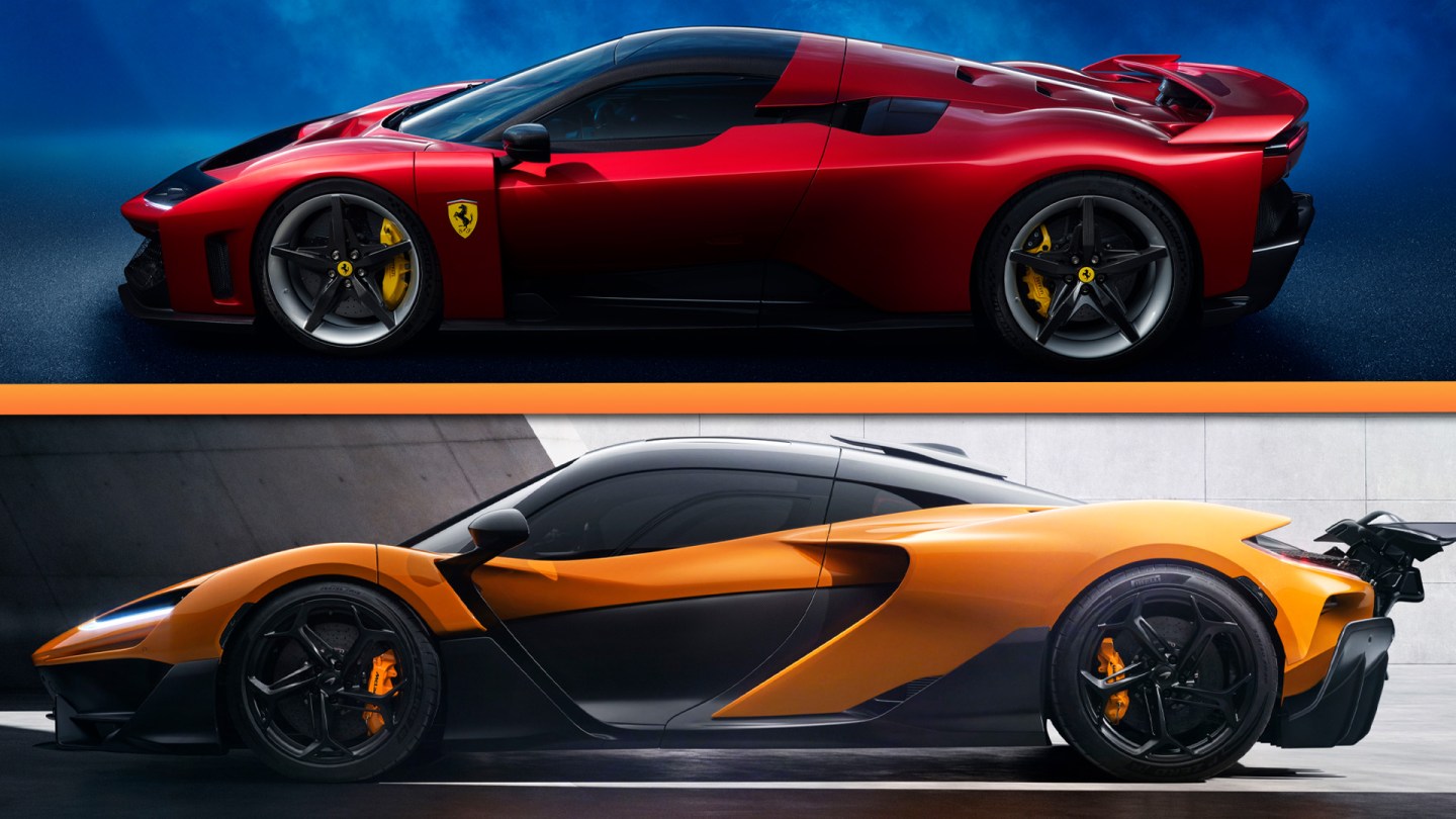 Ferrari F80 vs McLaren W1: Hybrid Halo Hypercar Rematch