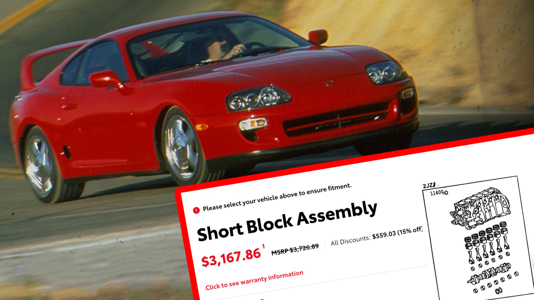 Even a New Toyota 2JZ Short Block Is on Sale for Black Friday