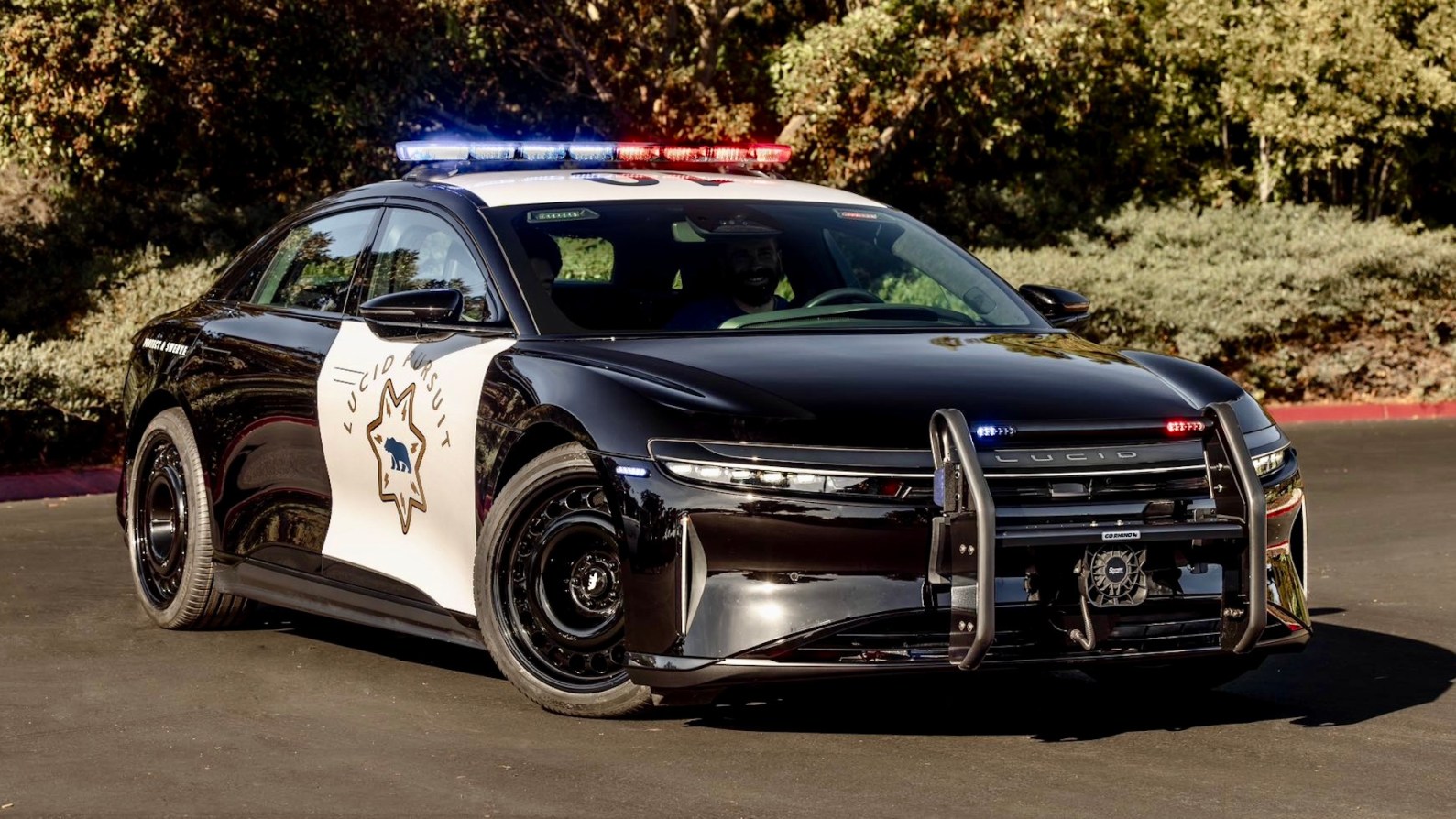 The Lucid Air Cop Car Rides on Steelies and That's the Best Part of It