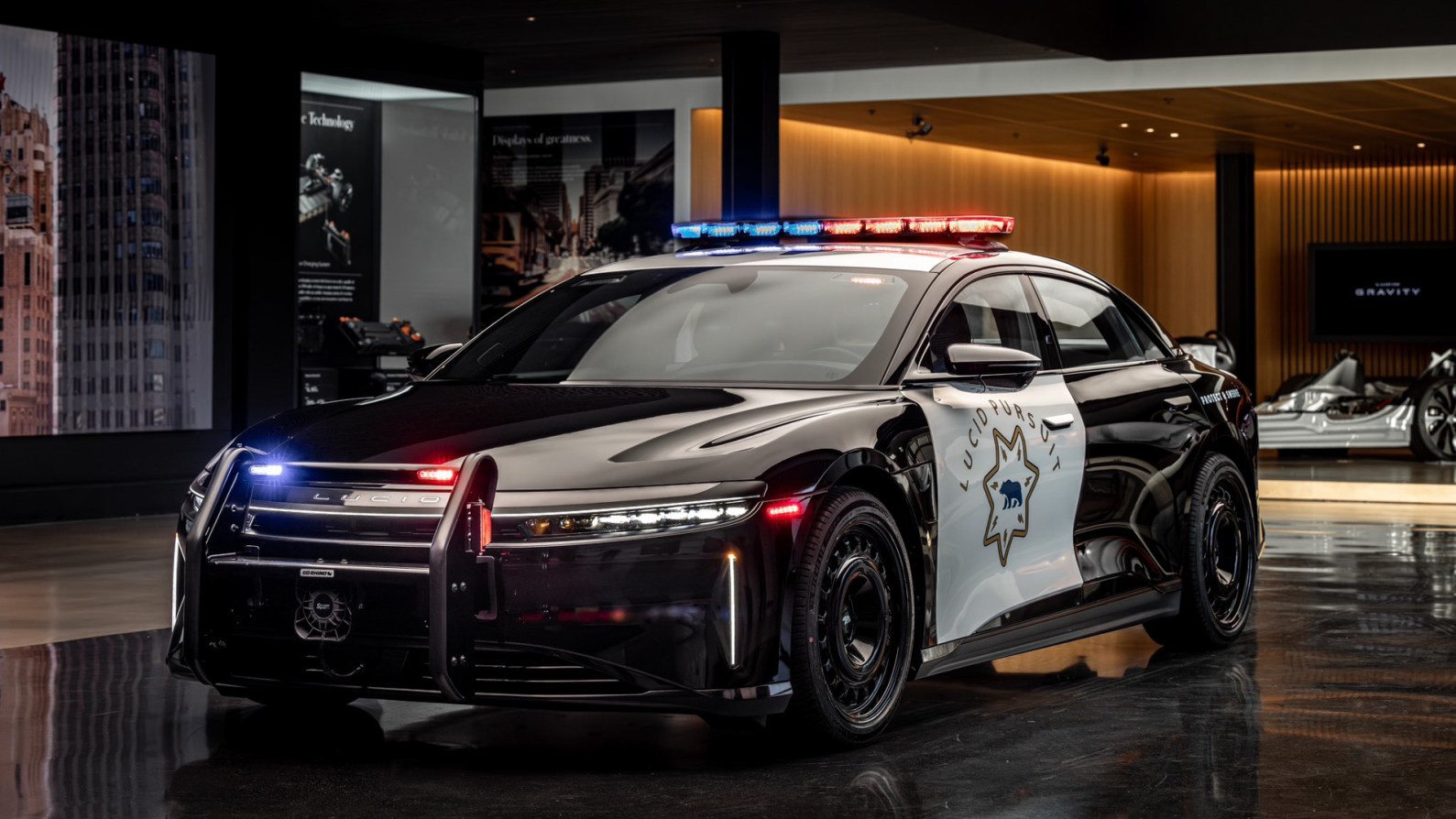 The Lucid Air Cop Car Rides on Steelies and That's the Best Part of It