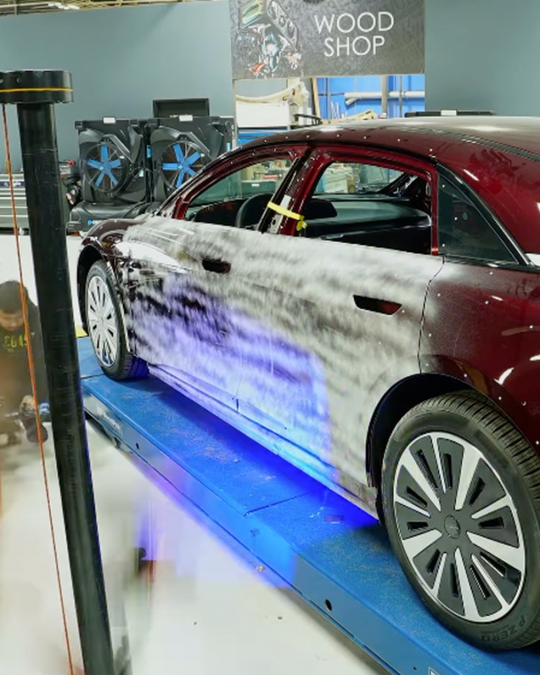 Shaq’s Lucid Air Coupe Is Not the First Car He’s Modded to Fit Inside