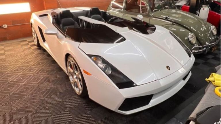 Cop Car Shoves Rolled-Over Lamborghini Off California Highway 9