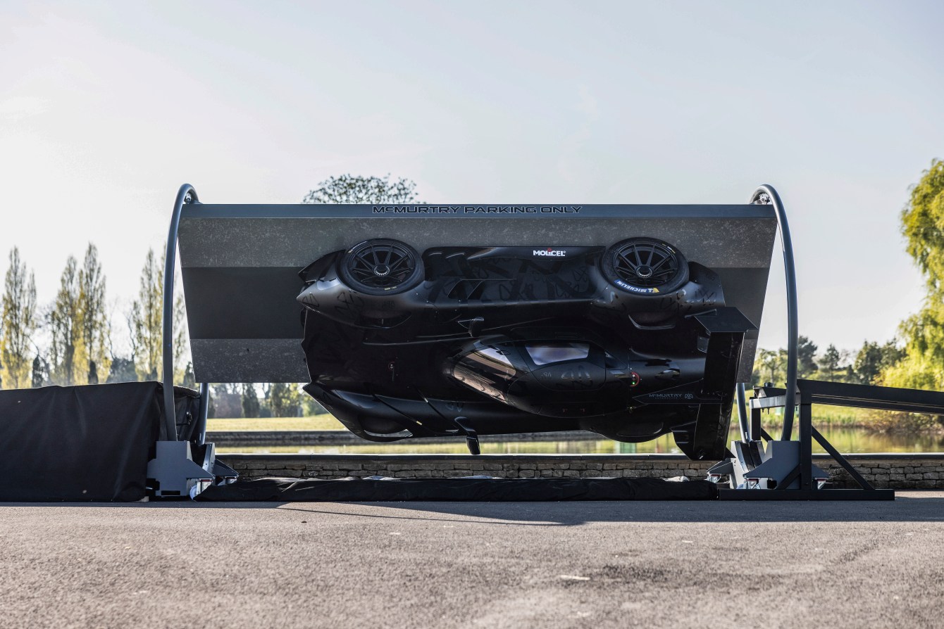 Watch the McMurtry Speirling Fan Car Drive Upside Down