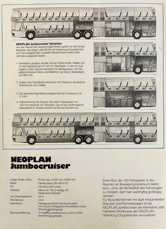 The Neoplan Jumbocruiser Was a Double-Decker Slinky Bus for Over 100 ...