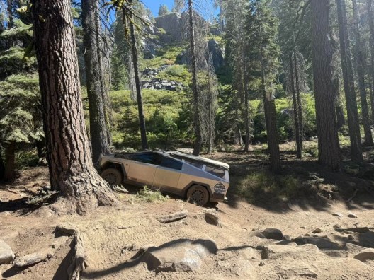 There's a Broken Tesla Cybertruck Stuck on the Rubicon Trail Right Now ...
