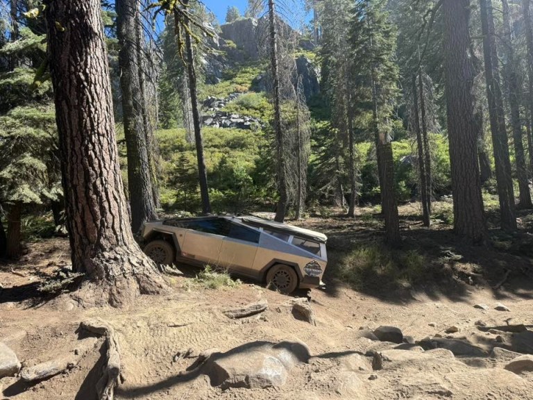 There's a Broken Tesla Cybertruck Stuck on the Rubicon Trail Right Now ...